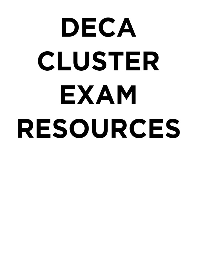 Deca Cluster Exam Resources | PDF | Demand | Bookkeeping