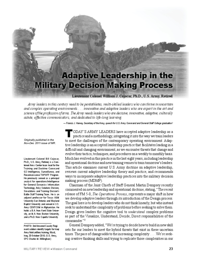 Adaptive Leadership in Army Decision-Making | PDF | Leadership | United ...
