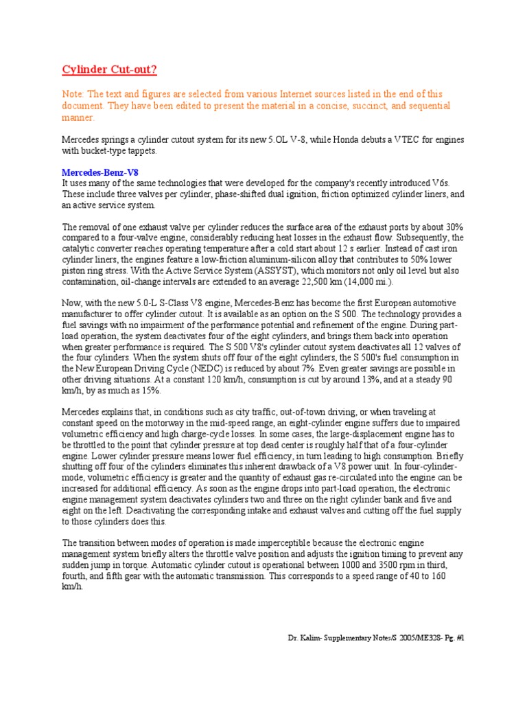 Cylinder Cutout | PDF | Engines | Internal Combustion Engine