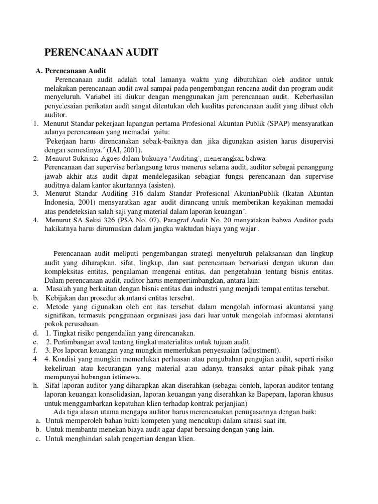 Perencanaan Audit | PDF
