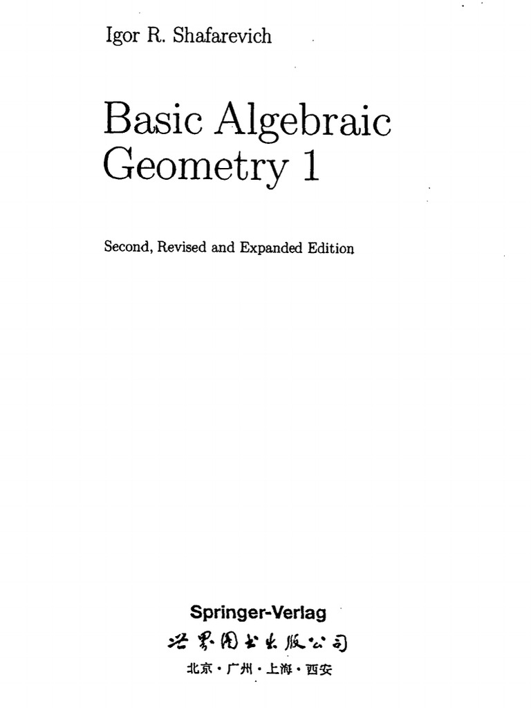 Basic Algebraic Geometry | PDF