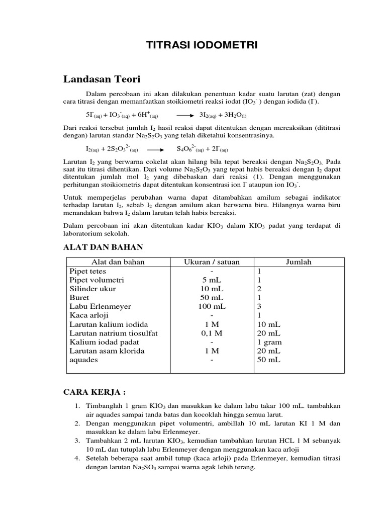Titrasi Iodometri | PDF