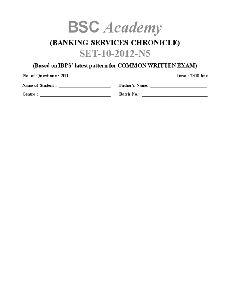 IBPS PO Exam Model Question Paper | PDF | Single Parent | Teenage Pregnancy