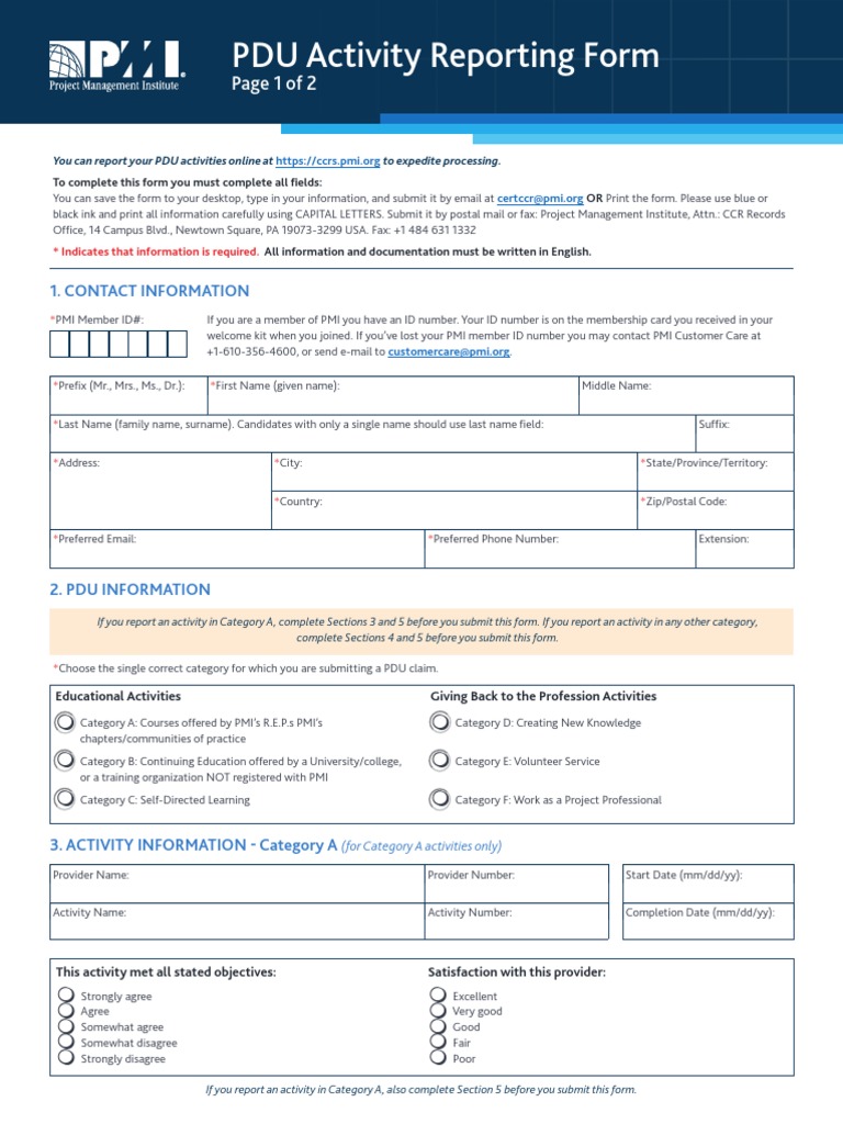 CCR Activity Reporting Form | PDF | Project Management Professional ...