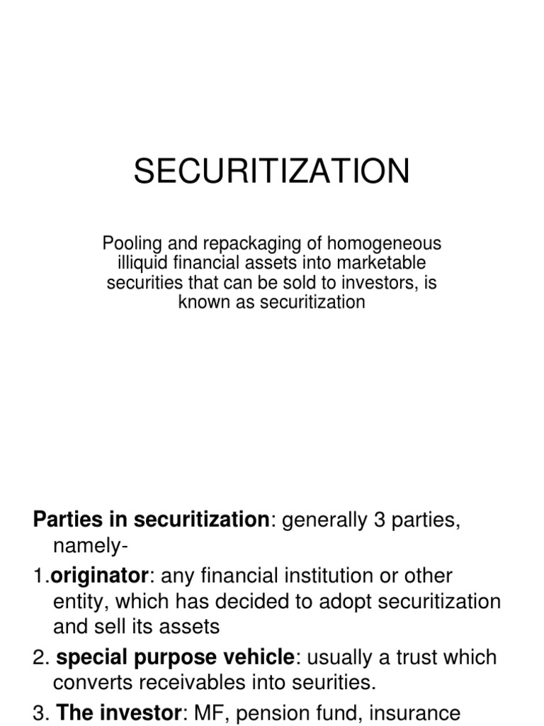 Securitization | Securitization | Securities (Finance)