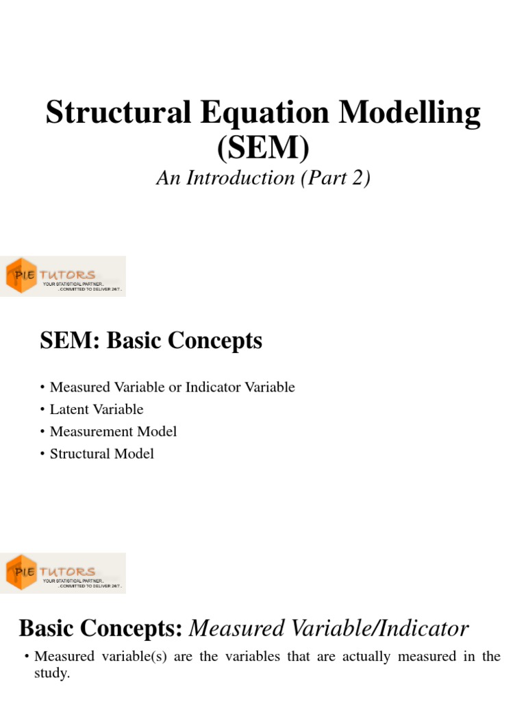 Structural Equation Modelling (SEM) Part 2 of 3 | Download Free PDF ...