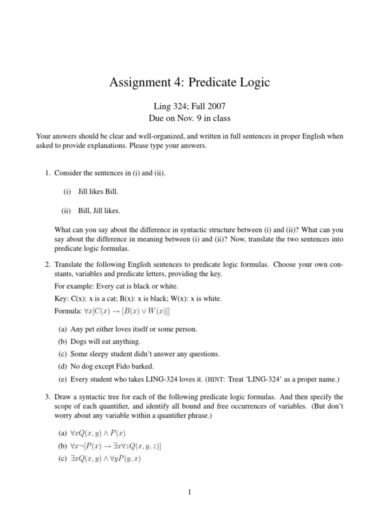 Ass 4 FJP | PDF | First Order Logic | Interpretation (Logic)