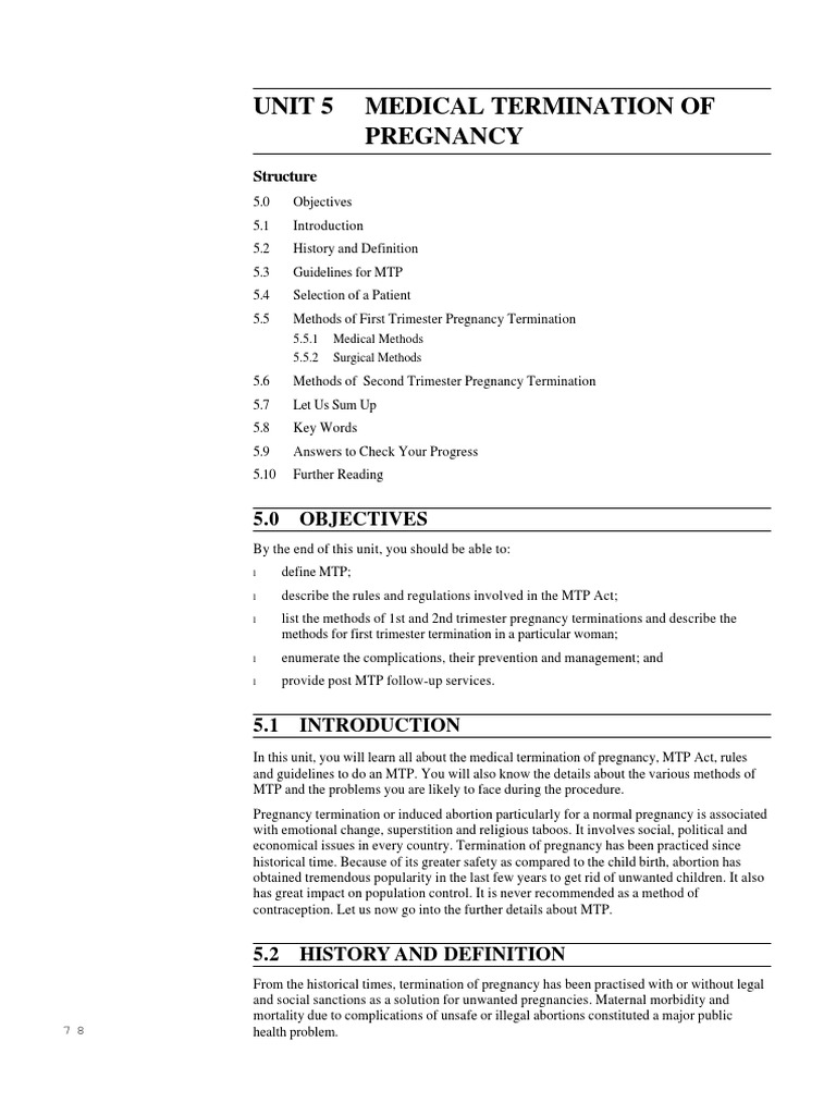 Medical Termination of Pregnancy | PDF | Abortion | Pregnancy