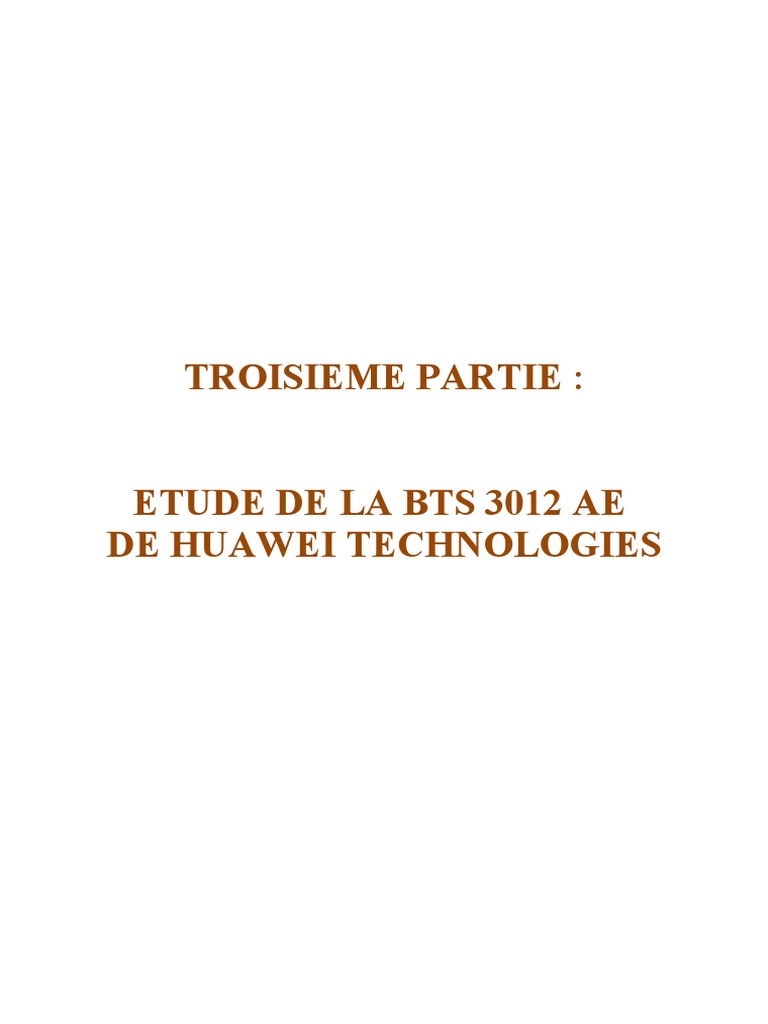 Caractéristiques de la BTS 3012 AE de Huawei | PDF | Antenne (Radio ...