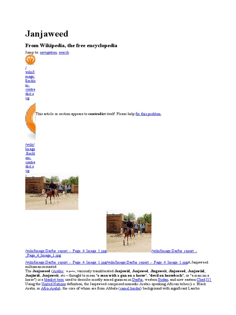 Janjaweed: From Wikipedia, The Free Encyclopedia | PDF | Conflicts ...
