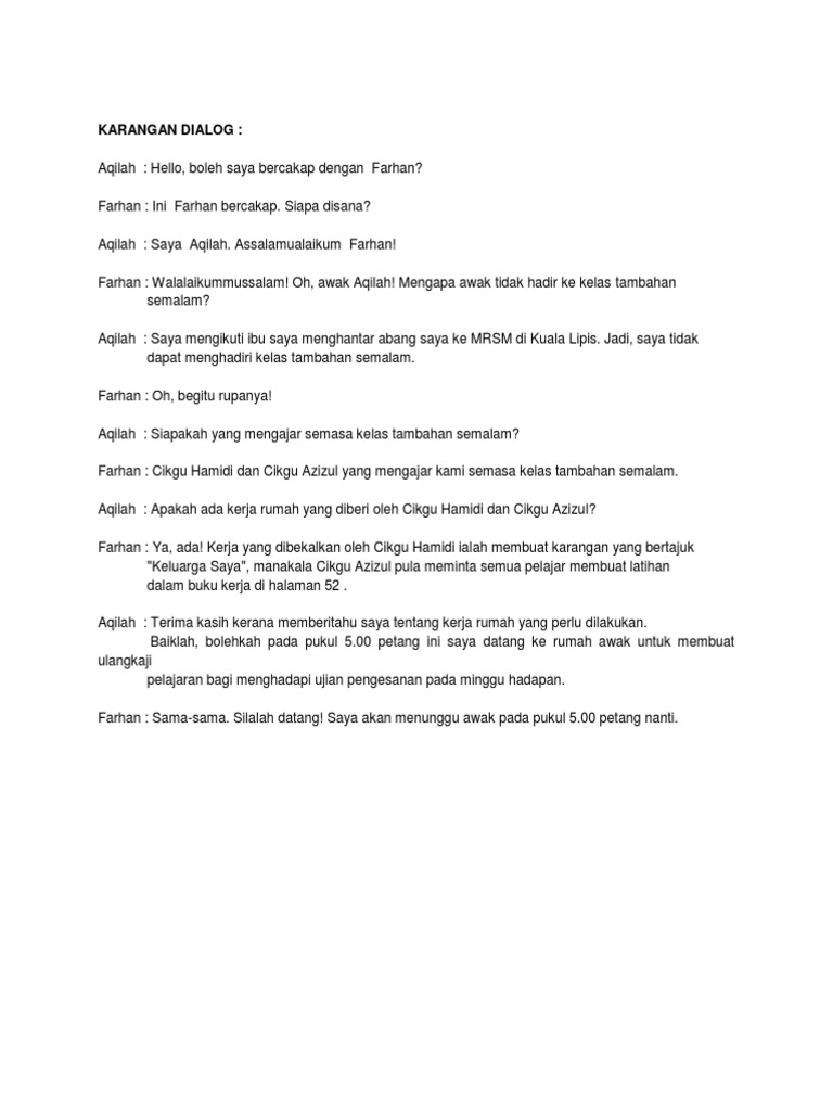 Karangan Dialog | PDF