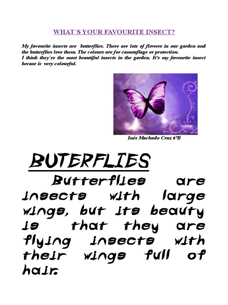 My Favorite Insect: Butterflies | PDF | Butterfly | Insects