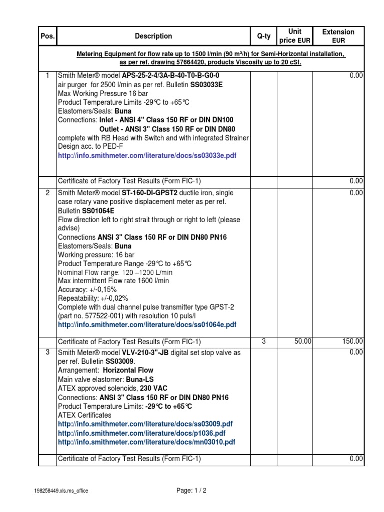 Delta Petrol 3 Inch Semi-Horizontal Metering Equipment 2011 - Delta ...