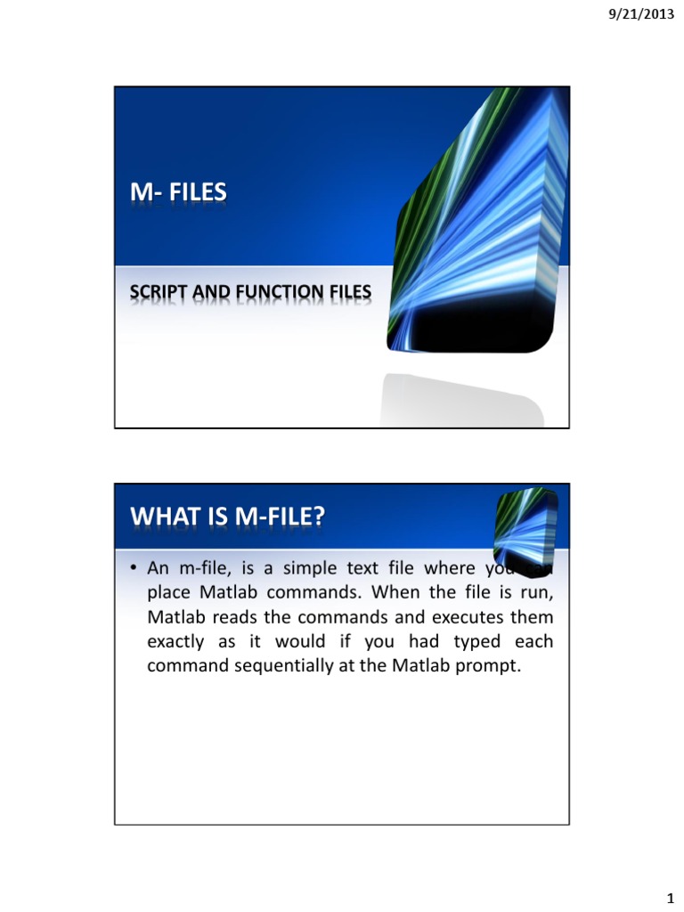 M-Files: Script and Function Files | PDF | Command Line Interface ...