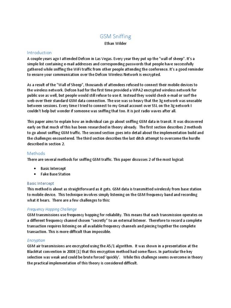 GSM Sniffing: Basic Intercept | PDF | Gsm | Base Station