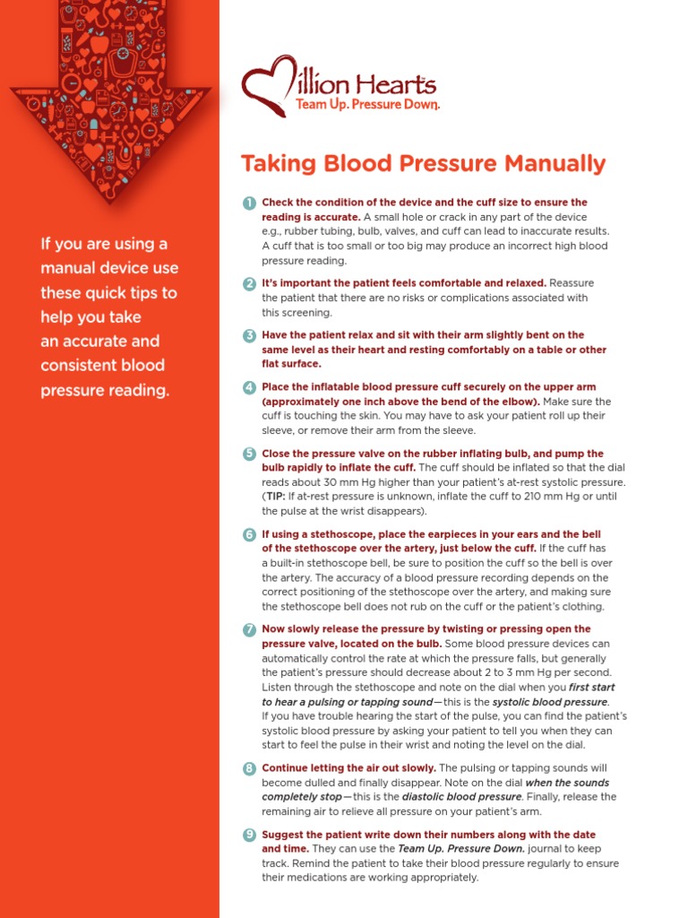 Taking Blood Pressure Manually | PDF