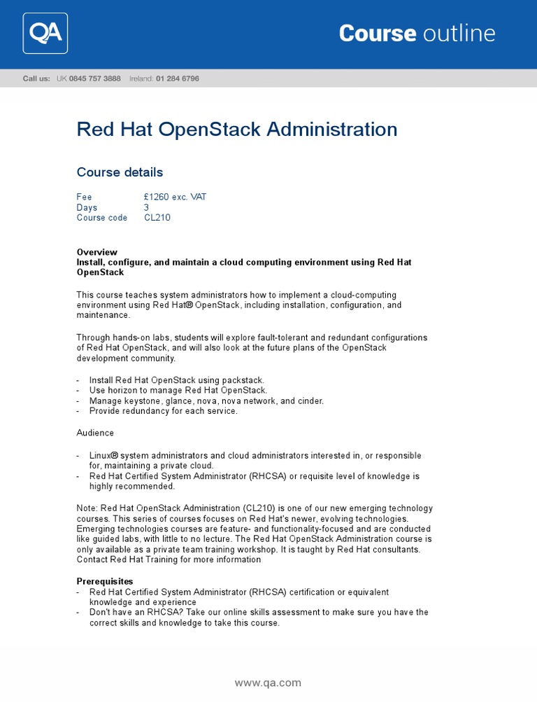QA-Red Hat OpenStack Administration | PDF