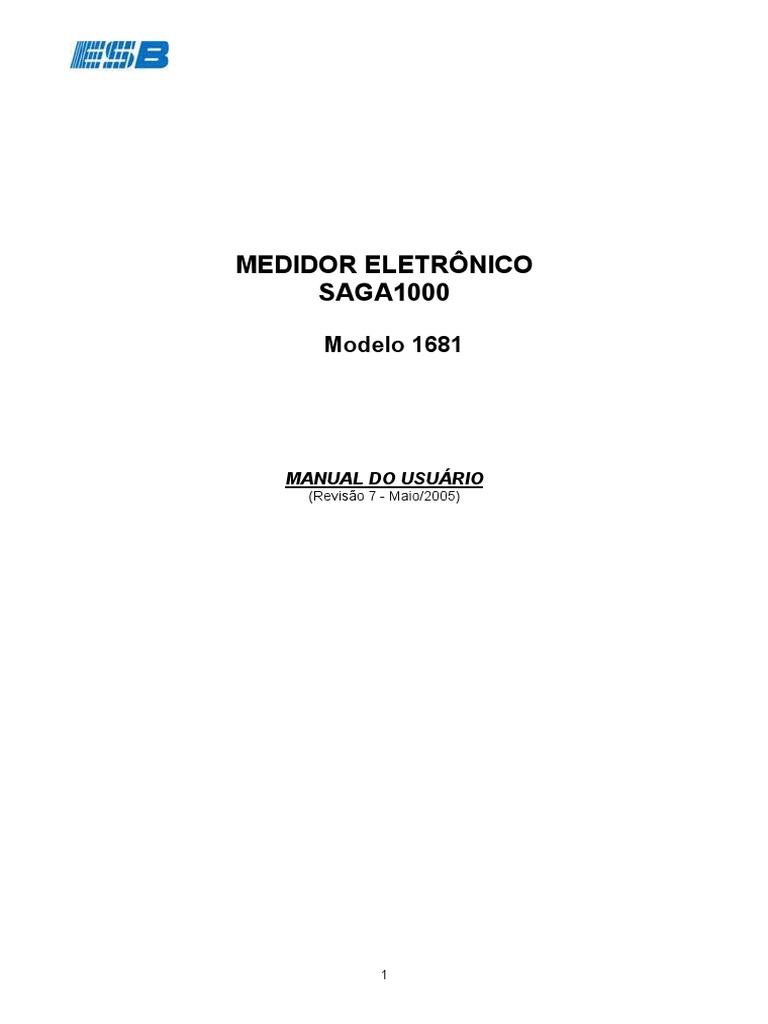 Manual SAGA 1000 Modelo 1681 | PDF