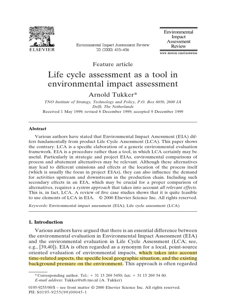 ° ÀÇÀÚ á5-LCA As EIA Tool | PDF | Environmental Impact Assessment ...