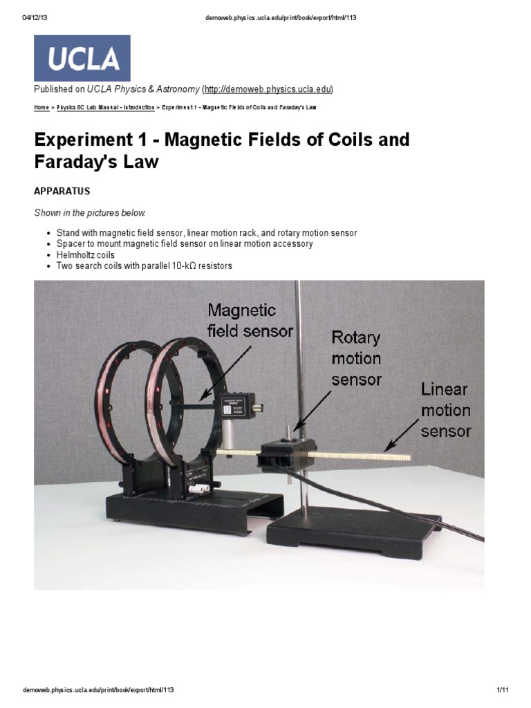 Lab Helmholtz Coil PDF | PDF | Inductor | Magnetic Field