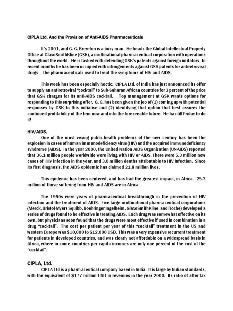 Cipla Aids | Download Free PDF | Generic Drug | Hiv/Aids