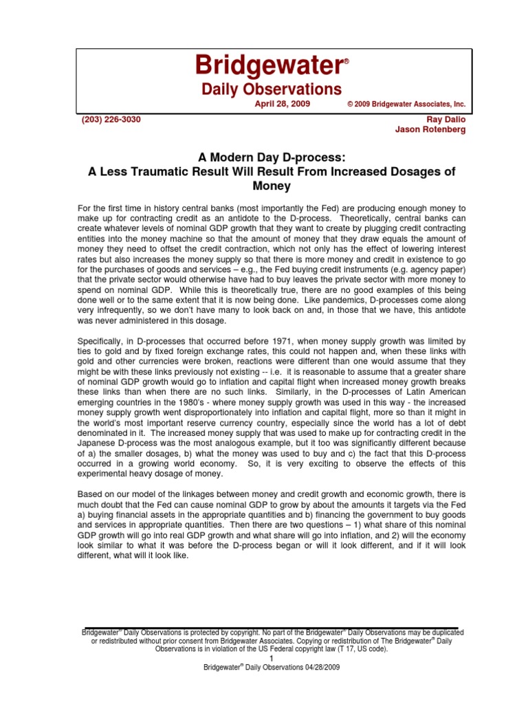 Bridgewater Daily Observations 4.28.2009 - A Modern D-Day Process | PDF ...