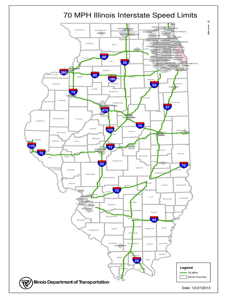 Illinois Speed Limit Overview Map | PDF
