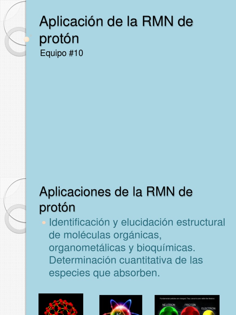 Aplicación de La RMN de Protón | PDF