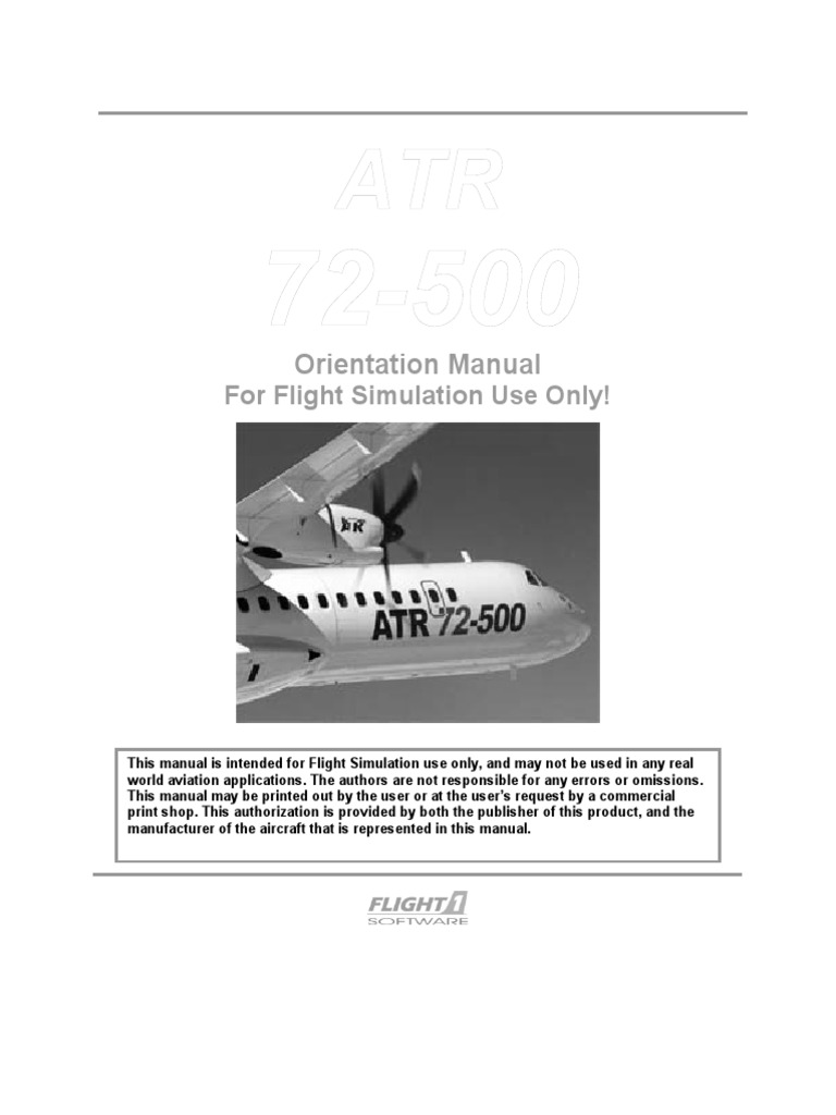 Flight1 ATR Manual | PDF | Cockpit | Aircraft Flight Control System