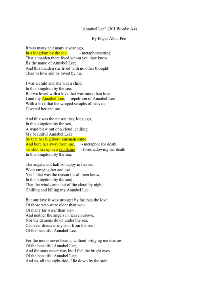 Annabel Lee | PDF | Poetry