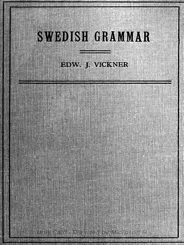 A Brief Swedish Grammar | PDF