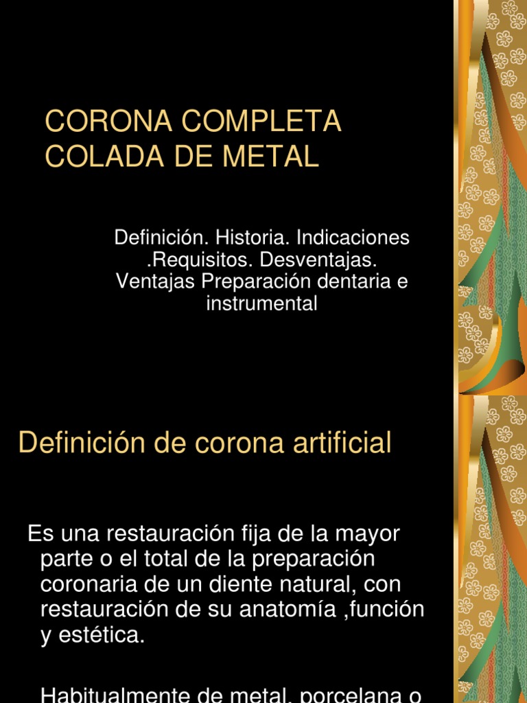 Corona Completa Colada de Metal | PDF | Diente humano | Naturaleza