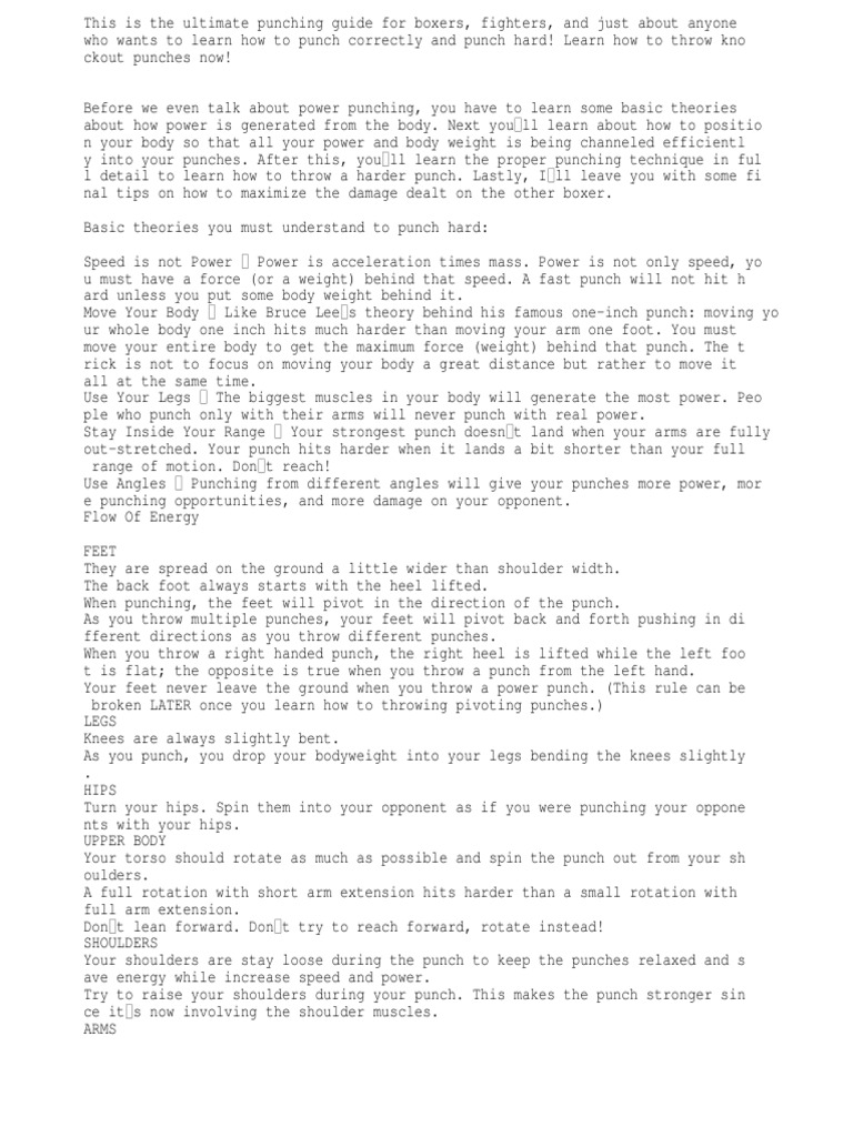 The Ultimate Guide to Power Punching: Mastering Punching Technique ...