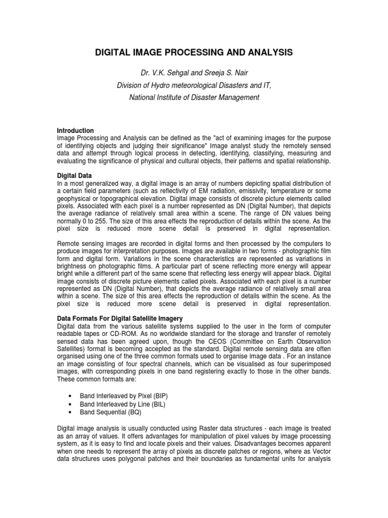 Remote Sensing Image Analysis | PDF | Principal Component Analysis ...