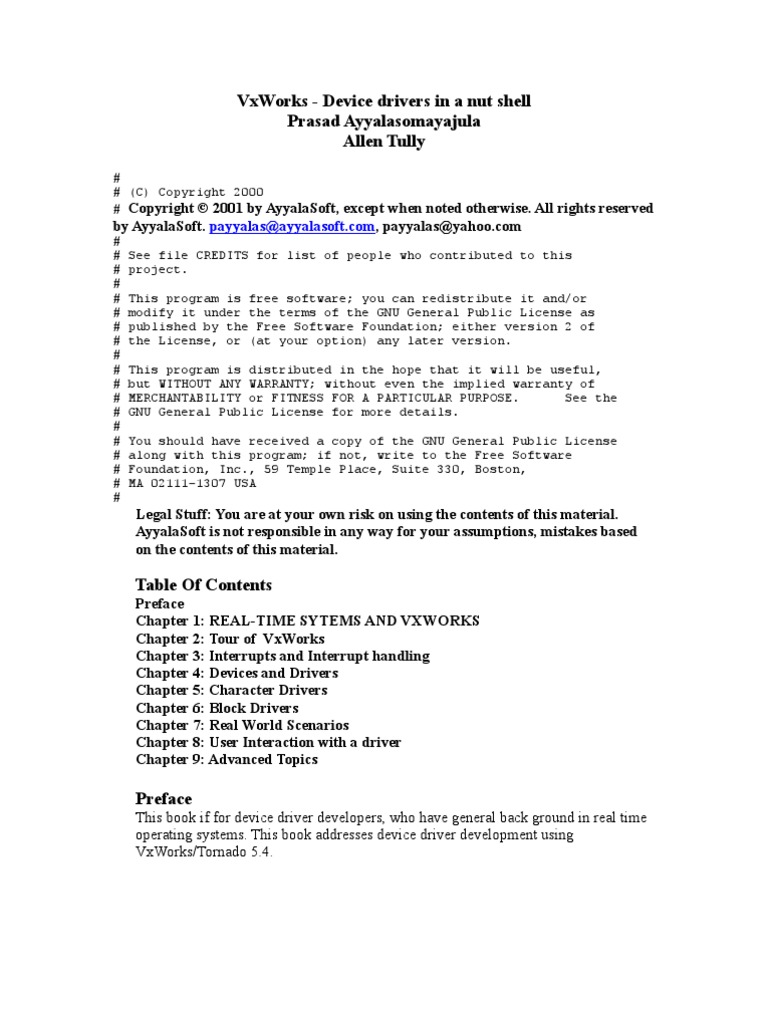 VxWorks Device Drivers | PDF
