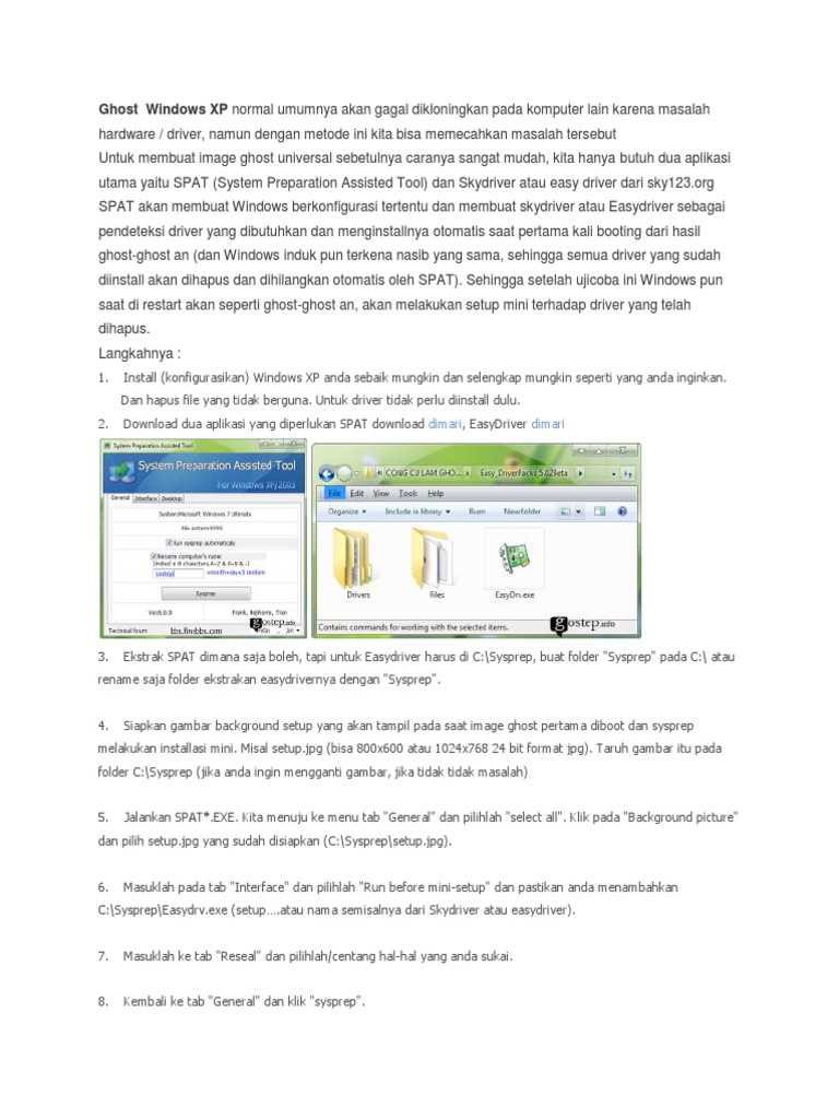 Cara Membuat Ghost Windows XP Untuk Semua Mother Board | PDF | Komputer