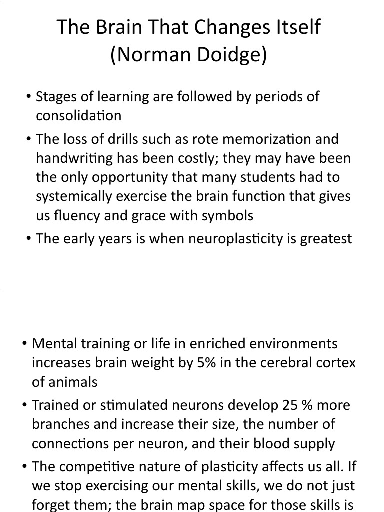 The Brain That Changes Itself | PDF | Neuroscience | Zoology