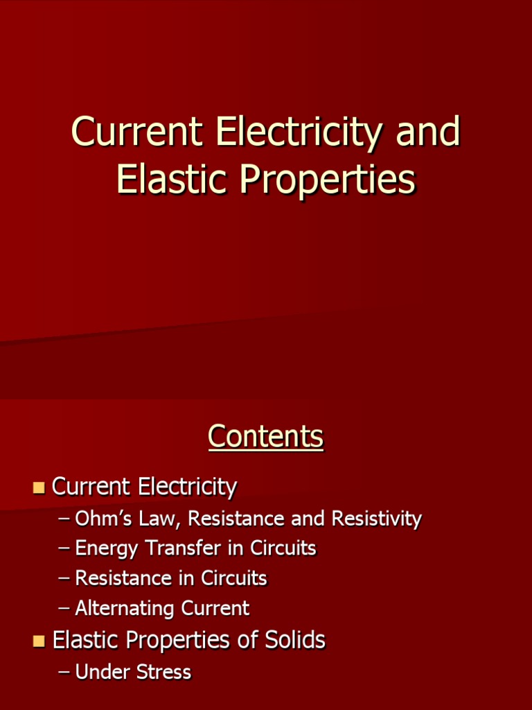 Current Electricity and Elastic Properties | Download Free PDF ...