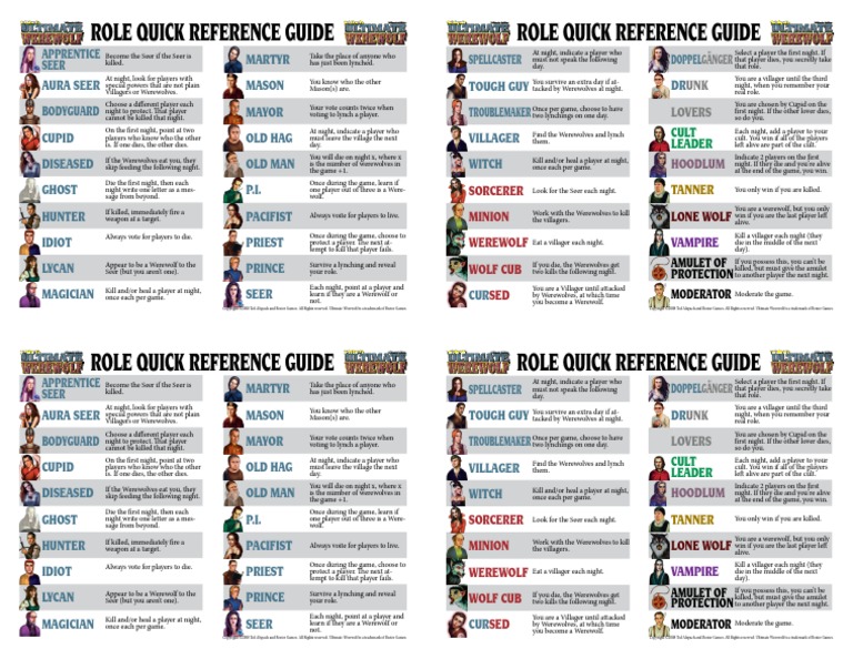 Role Chart | PDF | Werewolves | Supernatural Legends