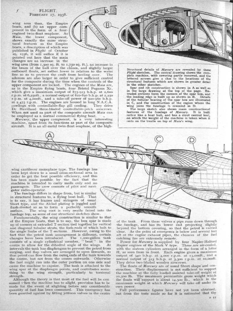 Flight.: Maia, The Lower Component | PDF | Fuselage | Spar (Aeronautics)