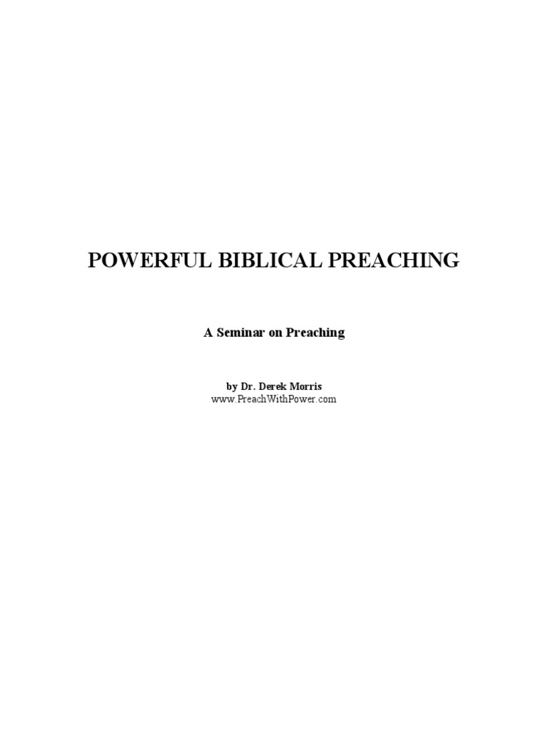 Powerful Biblical Preaching - A Seminar On Preaching | PDF | Sermon ...
