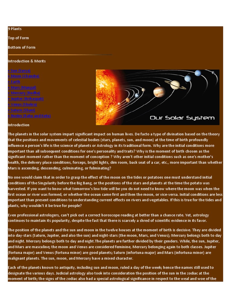 A Brief Info About 9 Planets and Its Description | PDF | Astrological ...