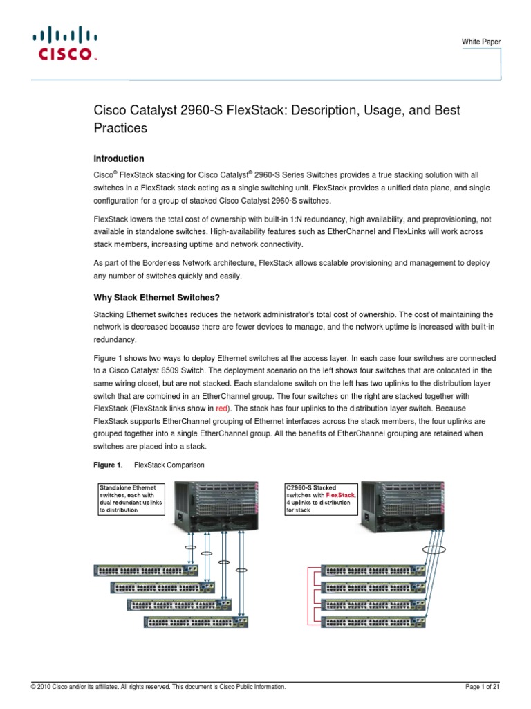 Cisco Catalyst 2960-S FlexStack Description, Usage, and Best Practices ...