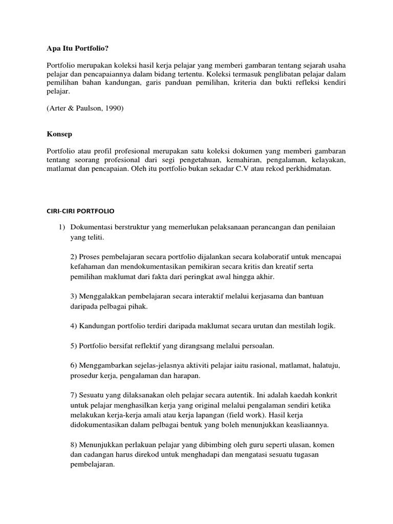 Apa Itu Portfolio