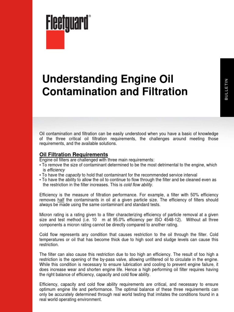 Fleetguard - Understanding Engine Oil Contamination and Filtration ...