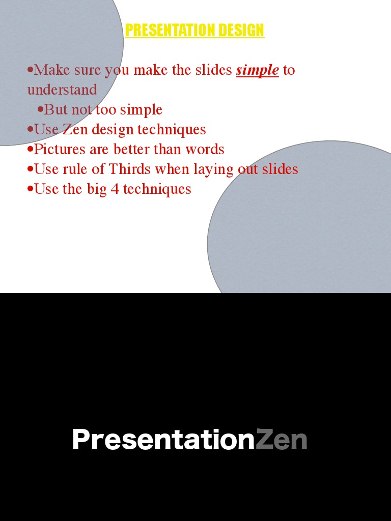 Zen Techniques for Effective Presentations | PDF