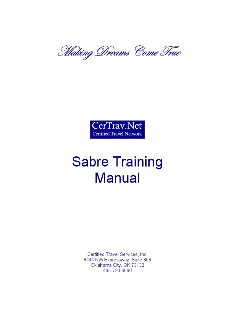 Sabre Training Manual | PDF | Travel Agency | Airlines