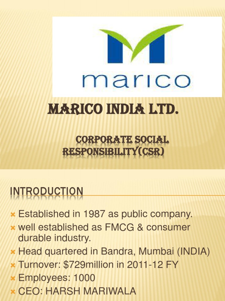 Marico CSR | Corporate Social Responsibility | Factory