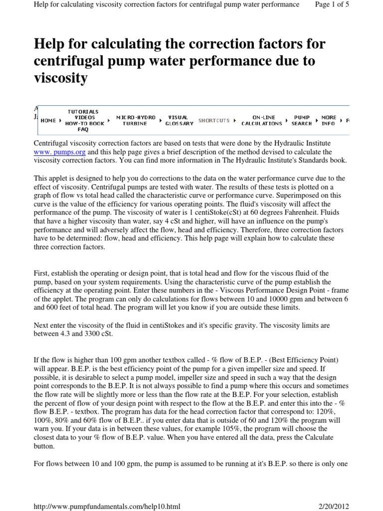 Viscosity Correction for Pumps | PDF | Viscosity | Pump
