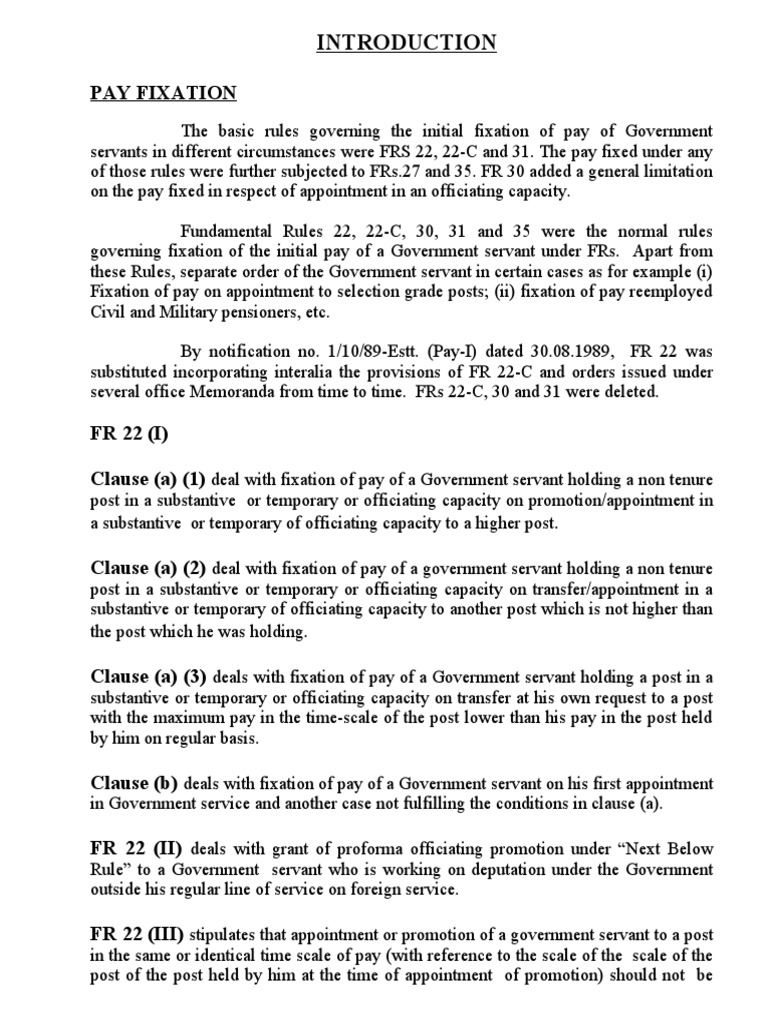 Introduction of Pay Fixation | PDF | Government | Justice